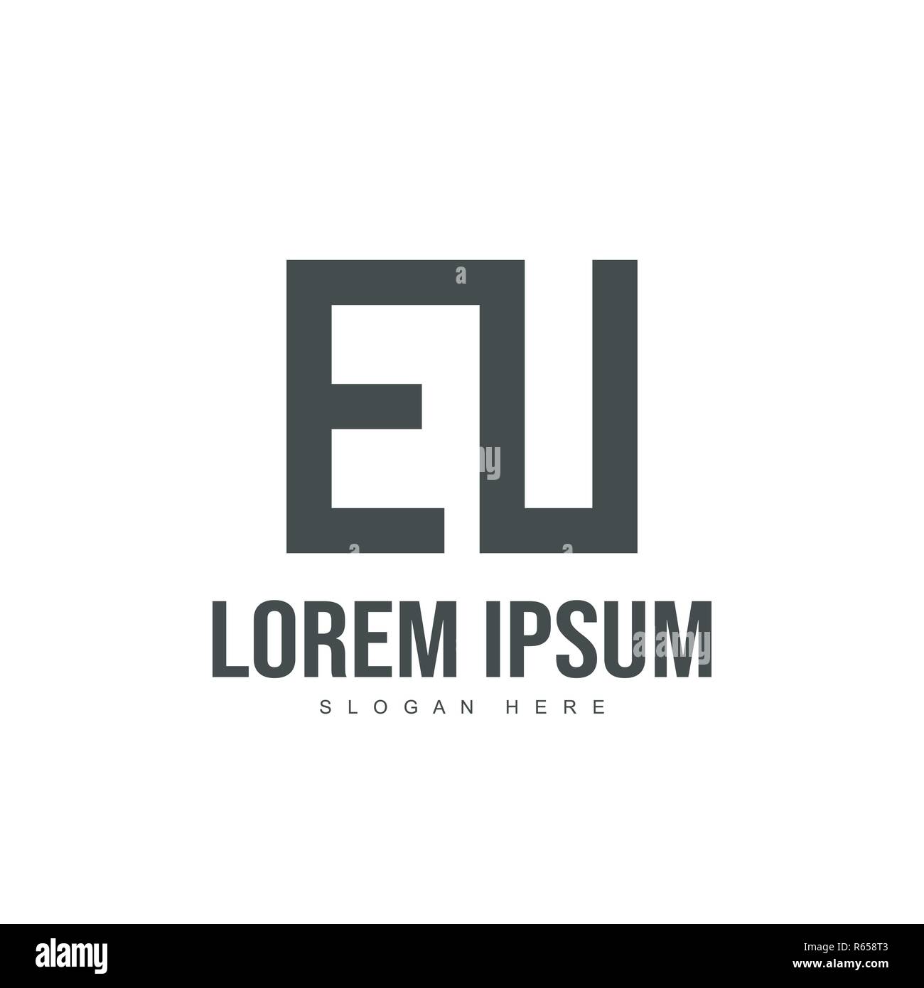 EU Letter logo design. Initial letter logo template design Stock Vector ...