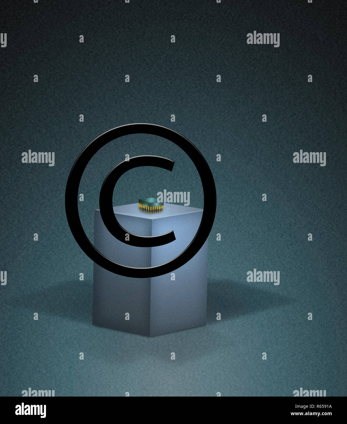 Copyright sign. Microchip. 3D rendering Stock Photo - Alamy