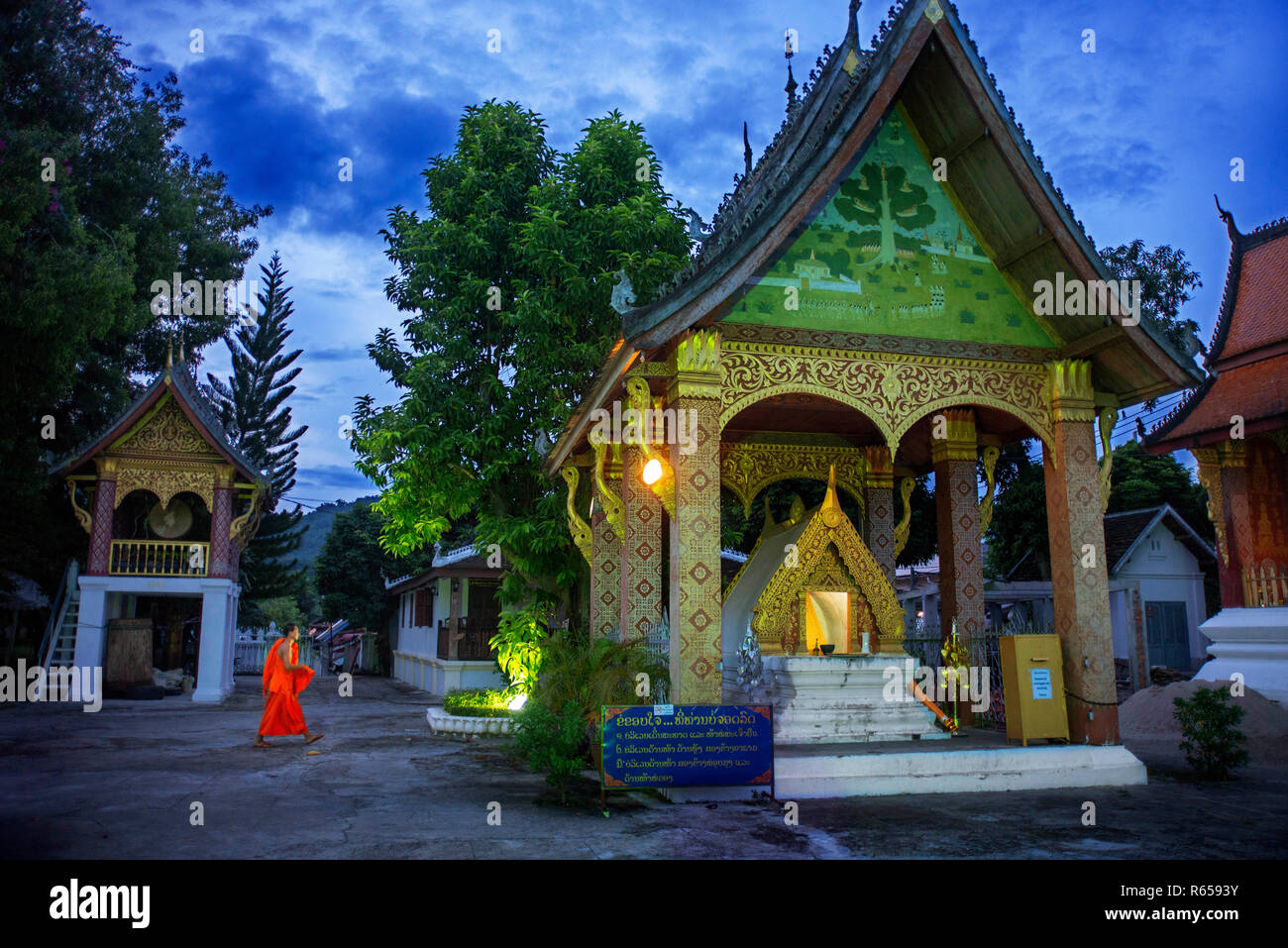 Wat Sene Souk Haram Wat Sen buddhist temple, Luang Prabang ...