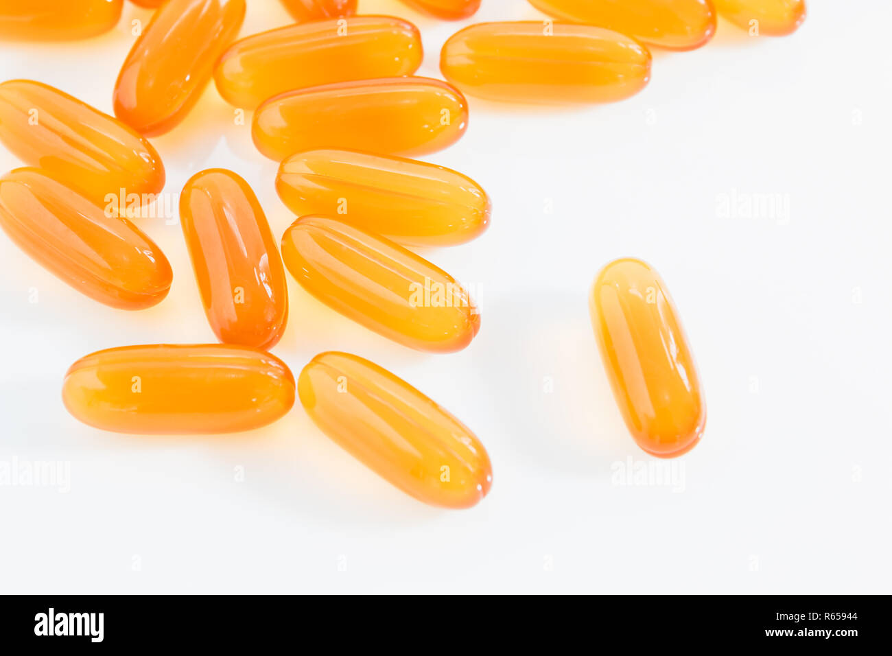 Close up capsules gel on white background Stock Photo - Alamy