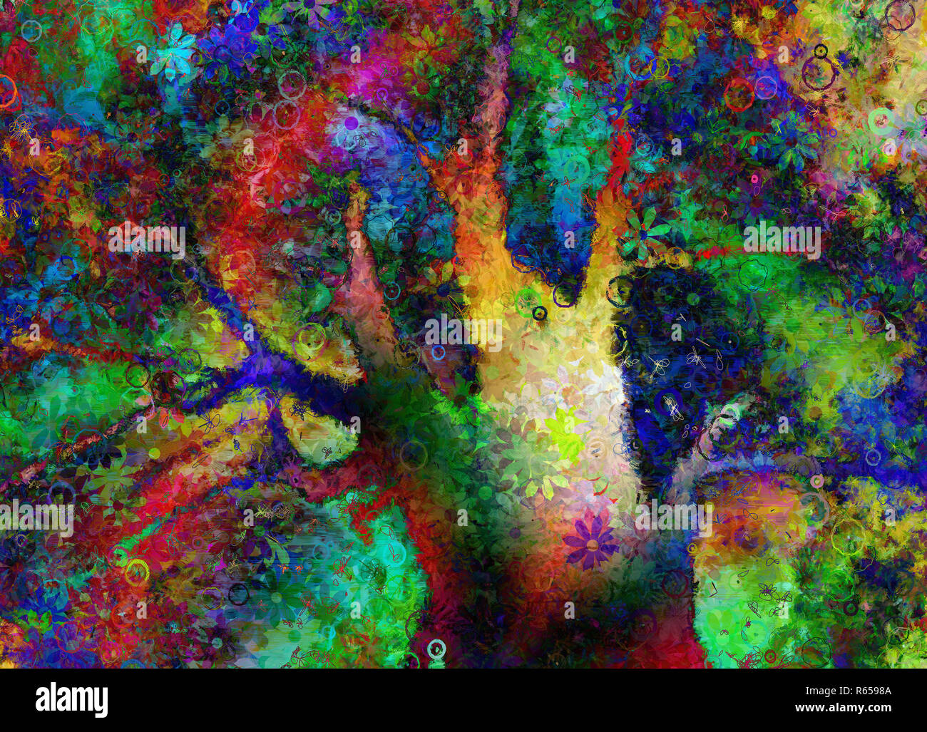 Colorful Abstract Tree. 3D rendering Stock Photo - Alamy