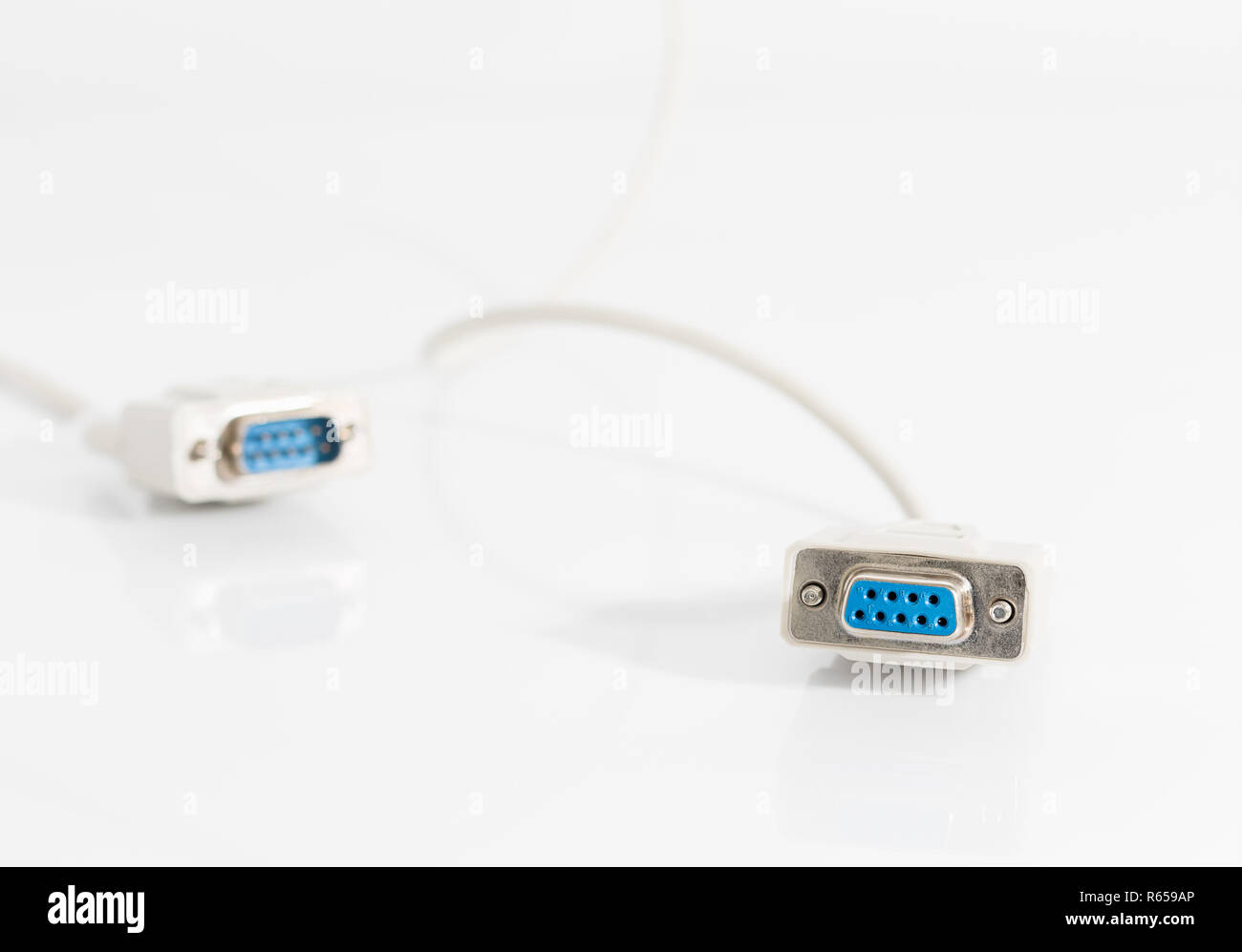 VGA cables connector with white cord Stock Photo - Alamy