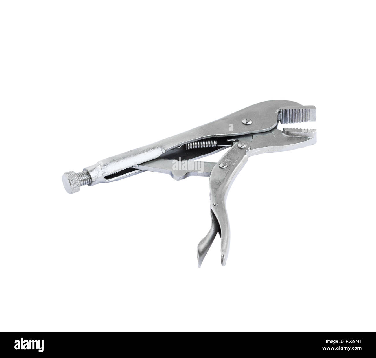 Locking pliers on white Stock Photo - Alamy