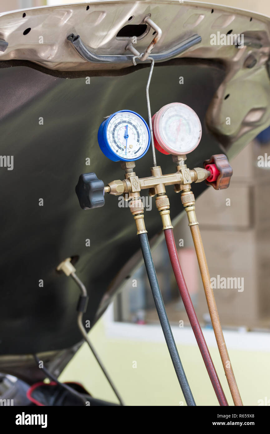 Repaired air car components Stock Photo - Alamy