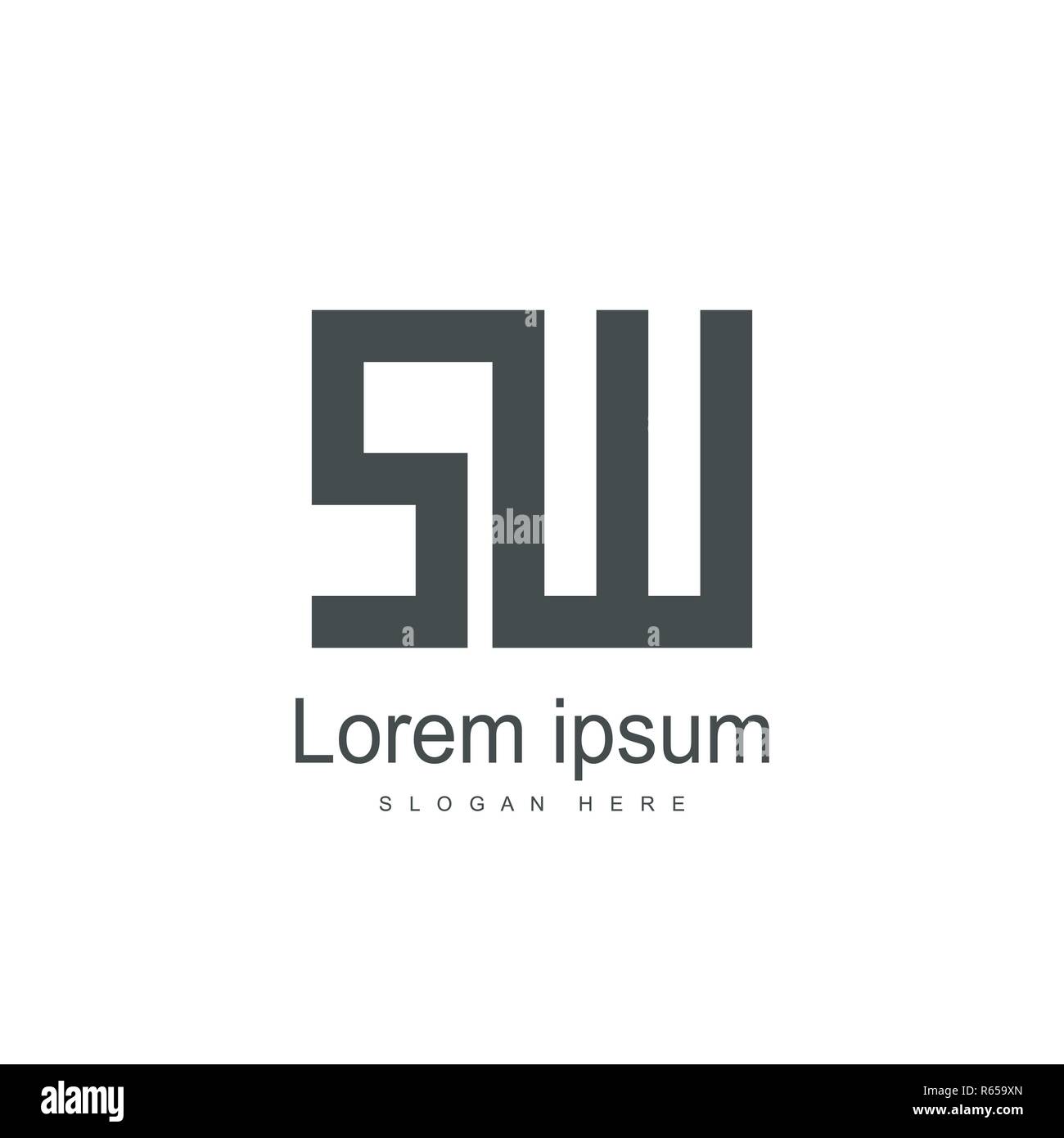Sw letter design hi-res stock photography and images - Alamy