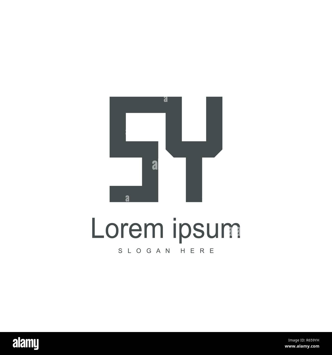 SY Letter logo design. Initial letter logo template Stock Vector Image ...