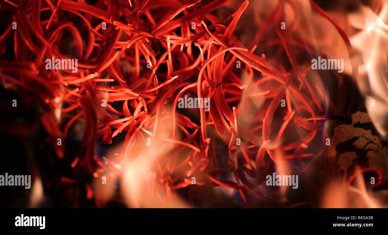 Conceptual shot of glowing wood splints with an unsual shape Stock ...