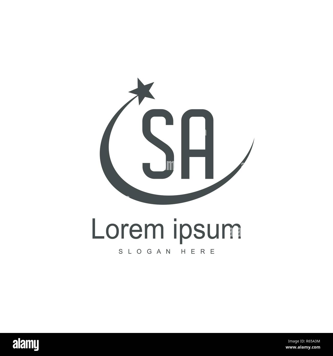 SA Letter logo template. Initial letter logo design Stock Vector Image ...