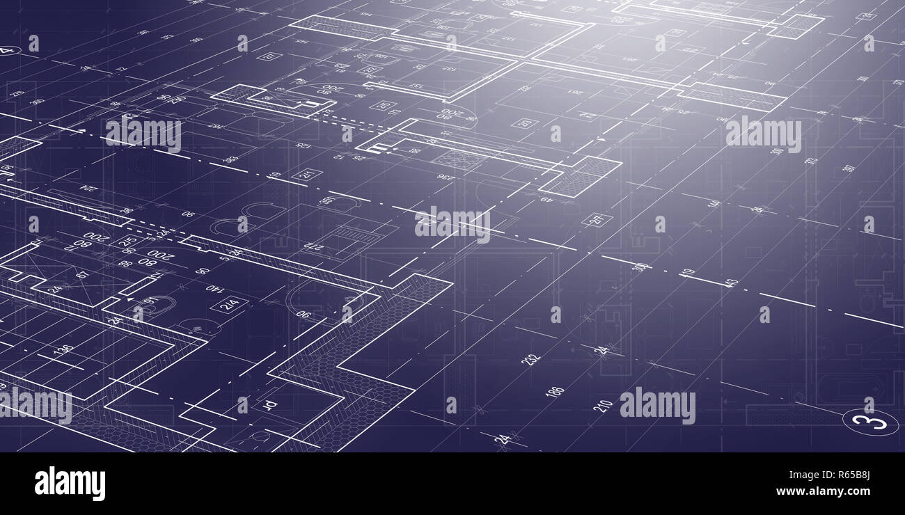 Sketches and drawings of architecture. Modern building. Industry ...