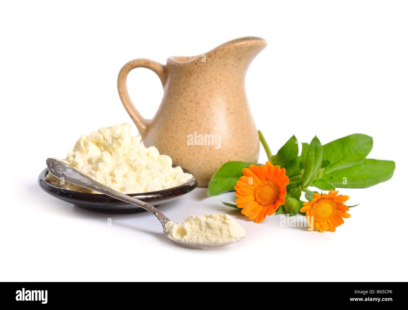 Heap of powdered organic milk isolated on white background Stock Photo ...