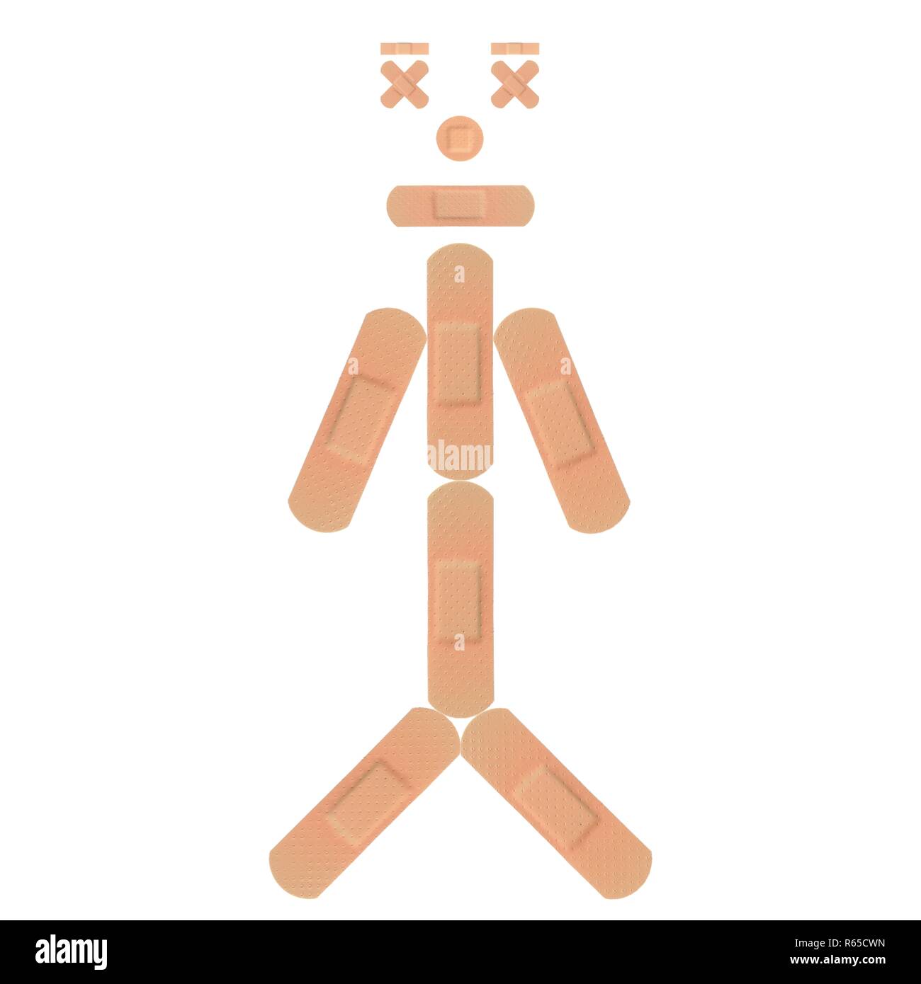 Funny Face with Various Strips of ADHESIVE BANDAGE PLASTER - Medical ...