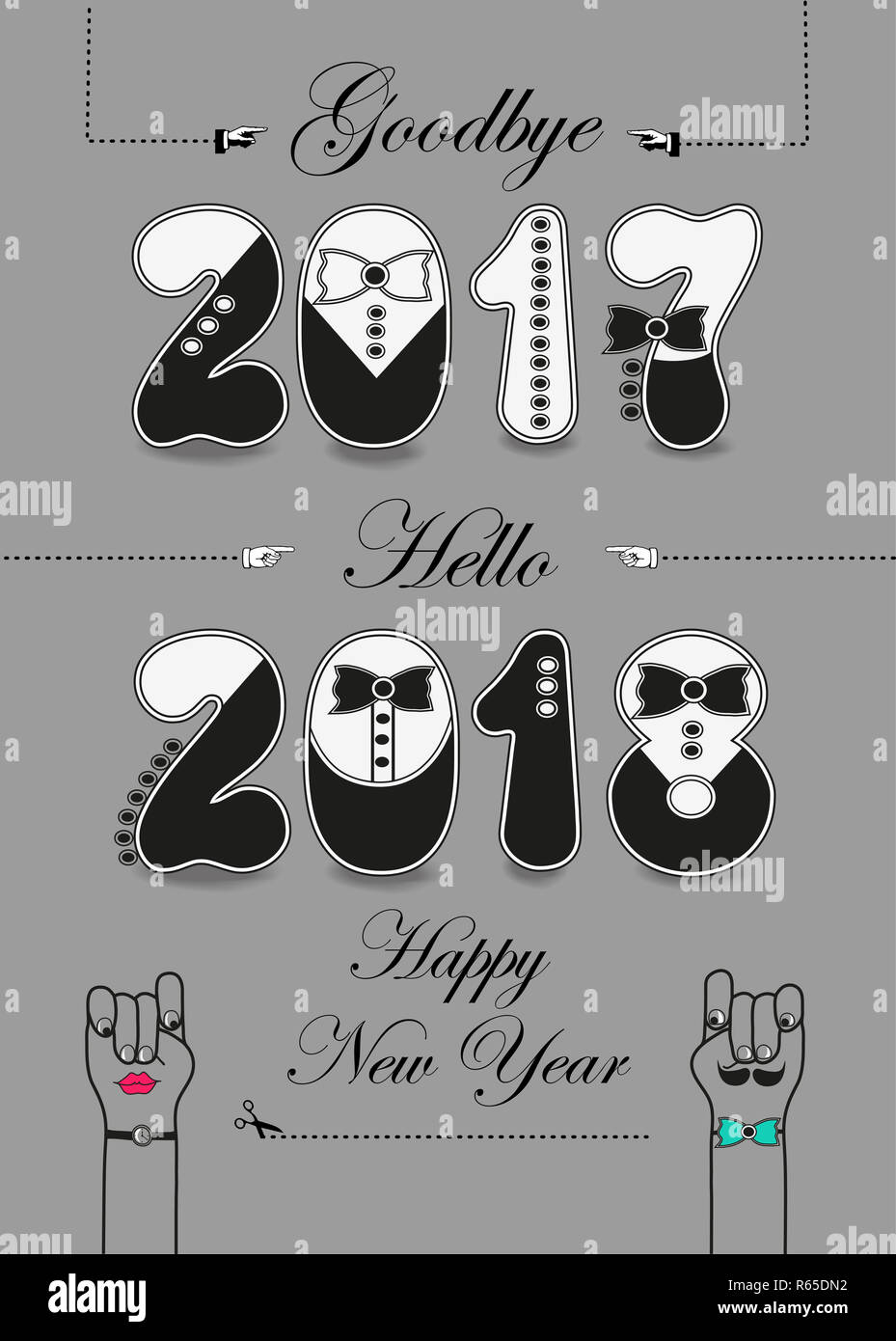 Goodbye 2017. Hello 2018. Happy New Year Stock Photo - Alamy