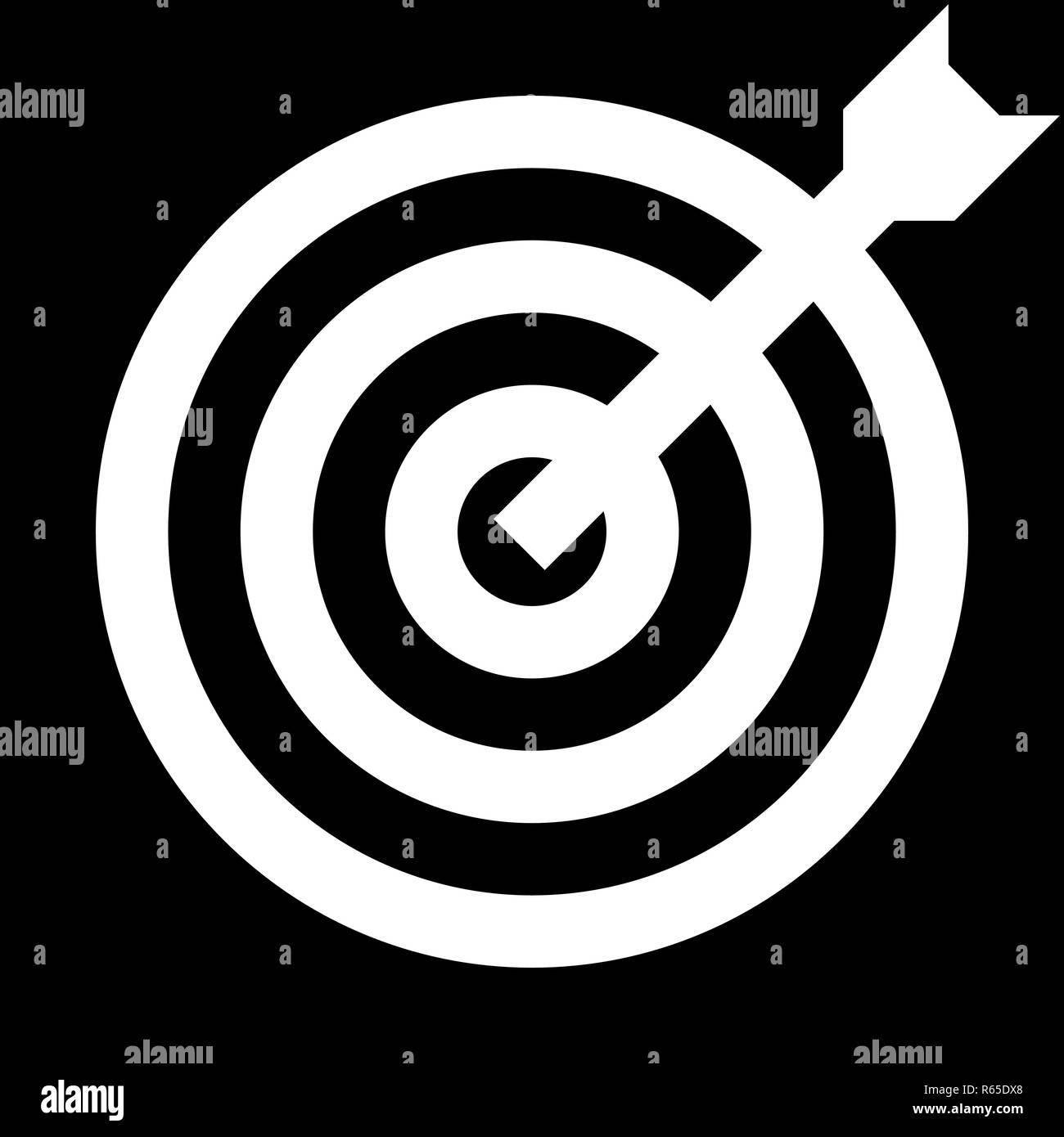 Target sign - white transparent with dart, isolated - vector ...
