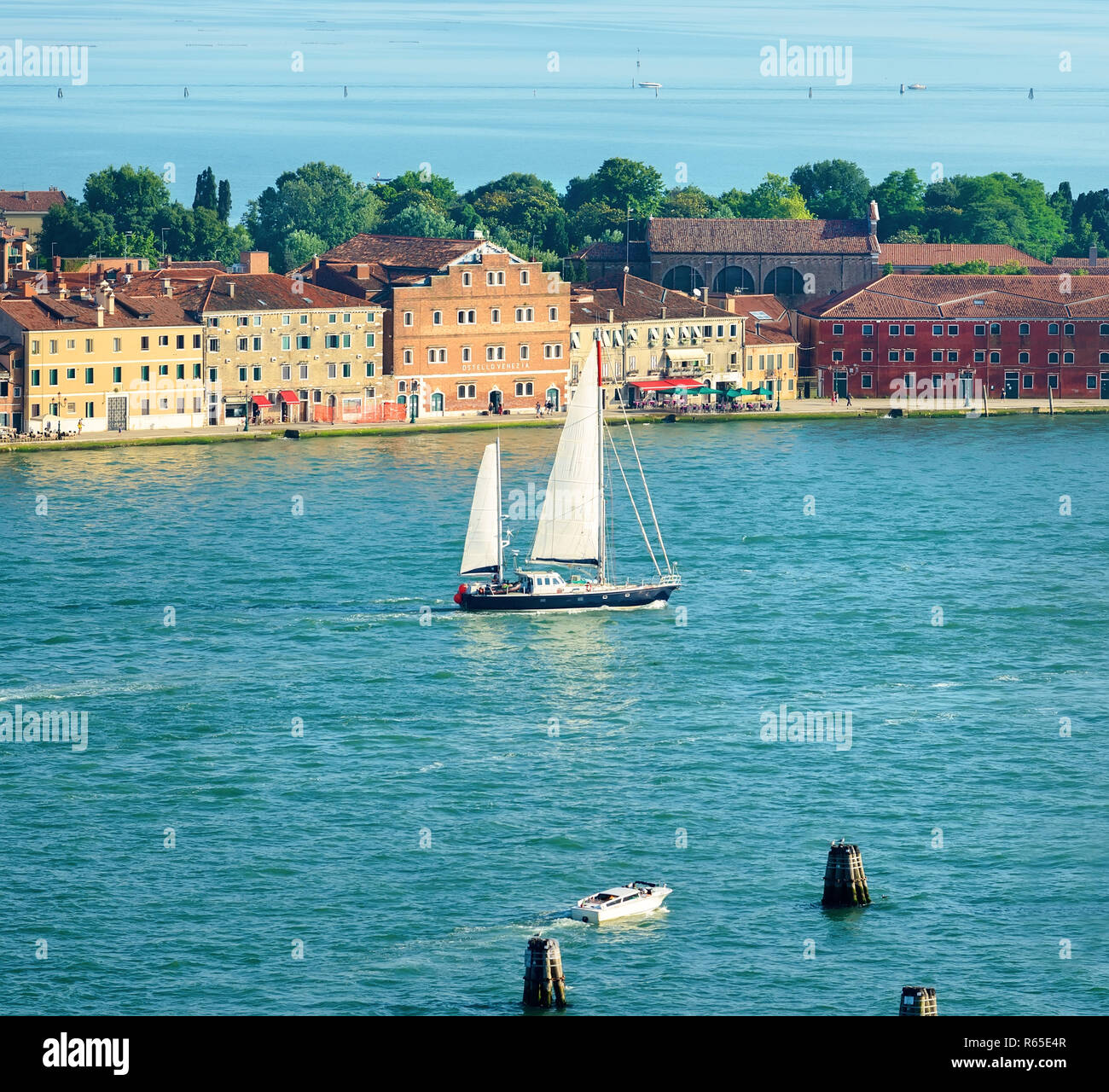Sailboat in Venice Stock Photo - Alamy