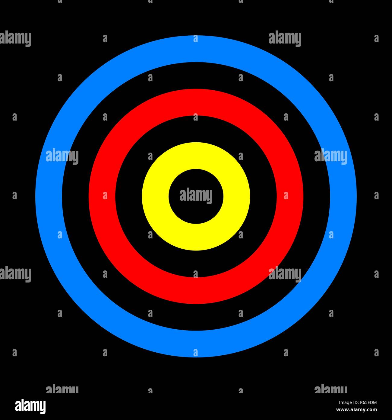 Target sign - colorful yellow red blue simple transparent, isolated ...