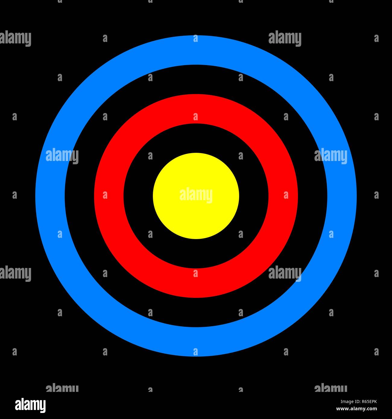 Target sign - colorful yellow red blue simple transparent, isolated ...