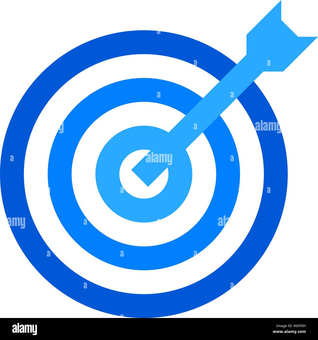 Target sign - blue shades transparent with dart, isolated - vector ...
