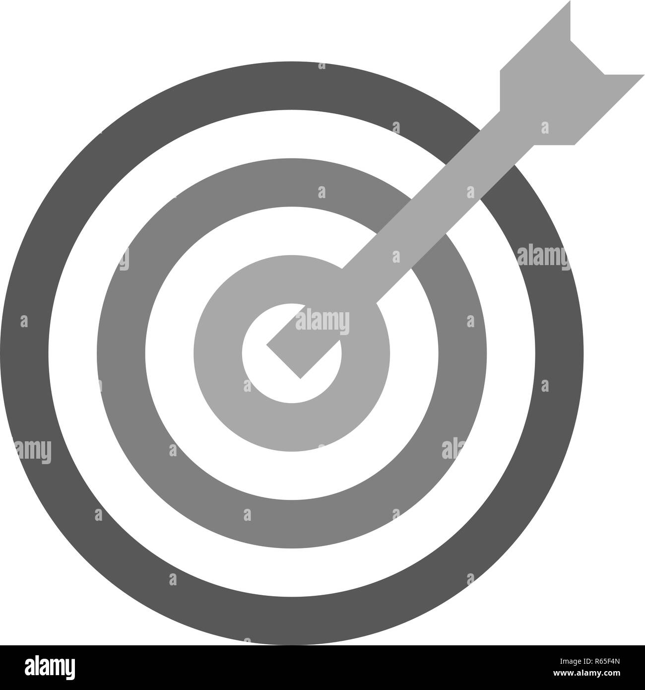 Target sign - medium gray shades transparent with dart, isolated ...