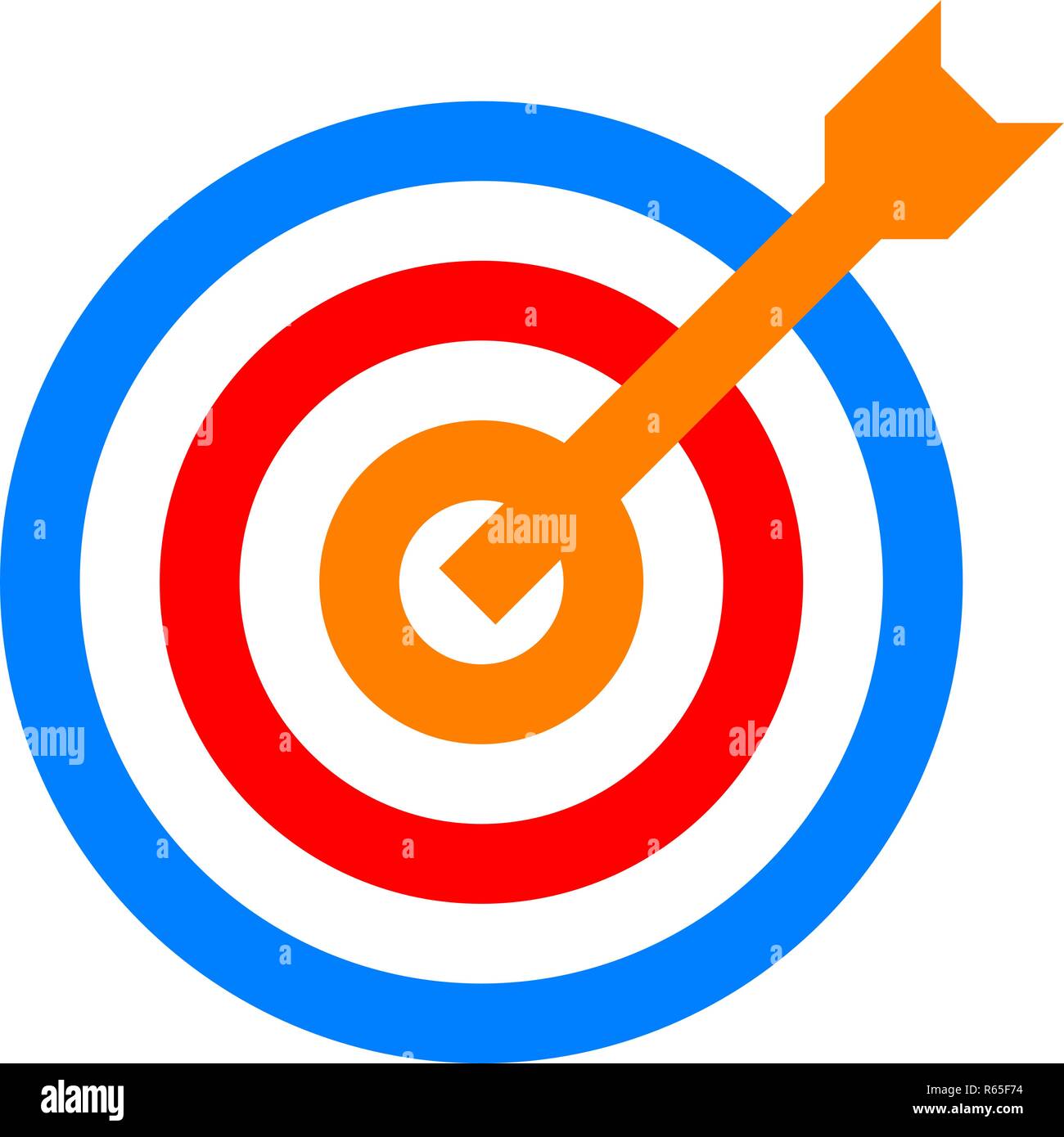 Target sign - colorful orange red blue transparent with dart, isolated ...