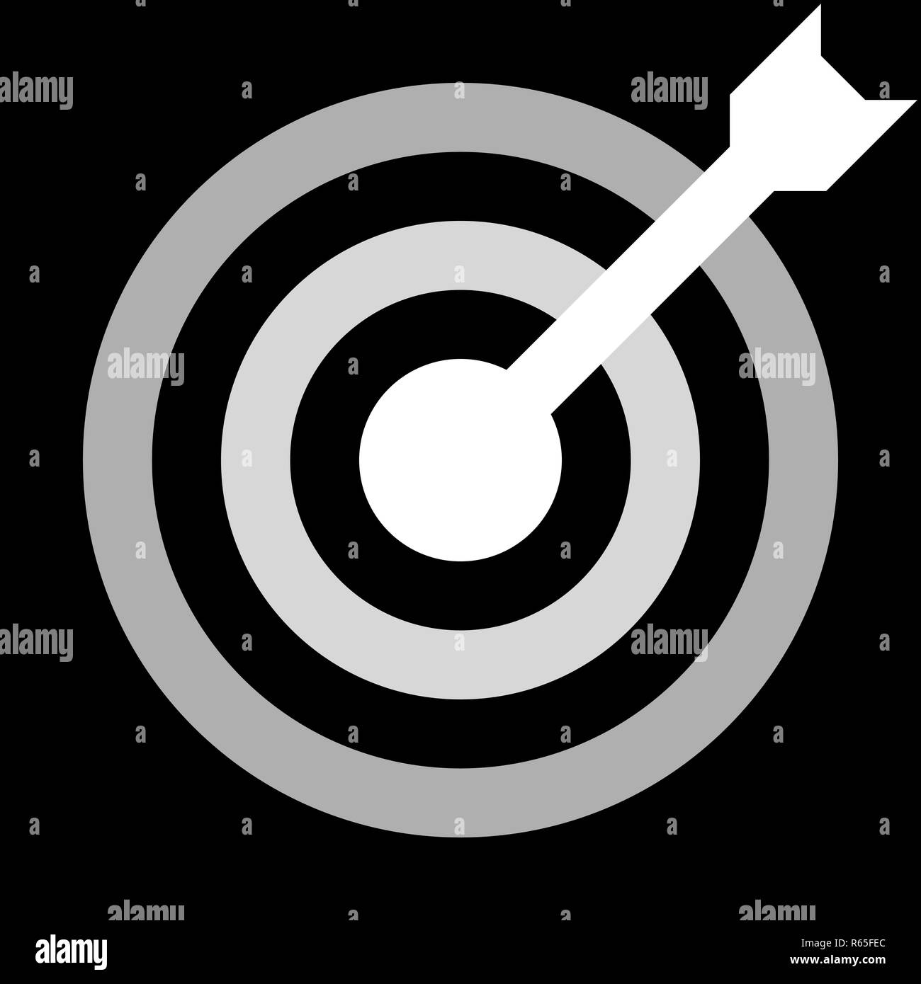 Target sign - white shades transparent with dart, isolated - vector ...