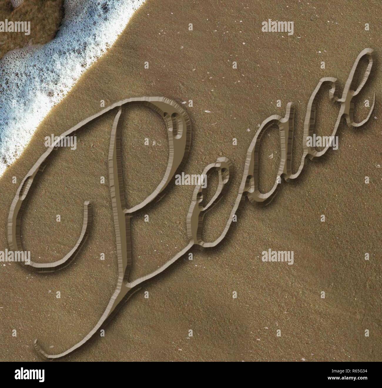 Peace in the sand Stock Photo - Alamy