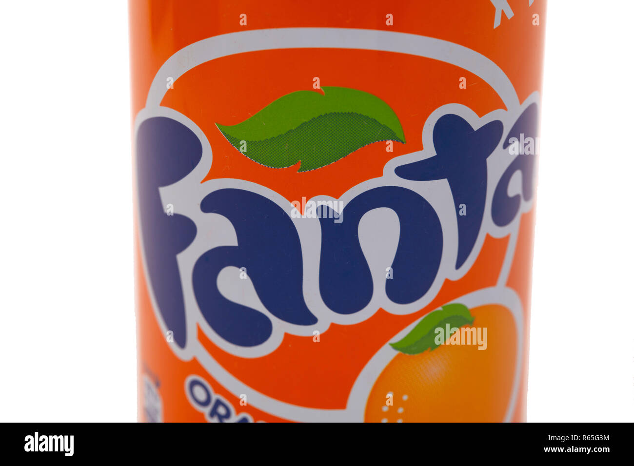 HUETTENBERG, GERMANY - JUNE 7, 2018: Aluminium can of Fanta Orange soft ...