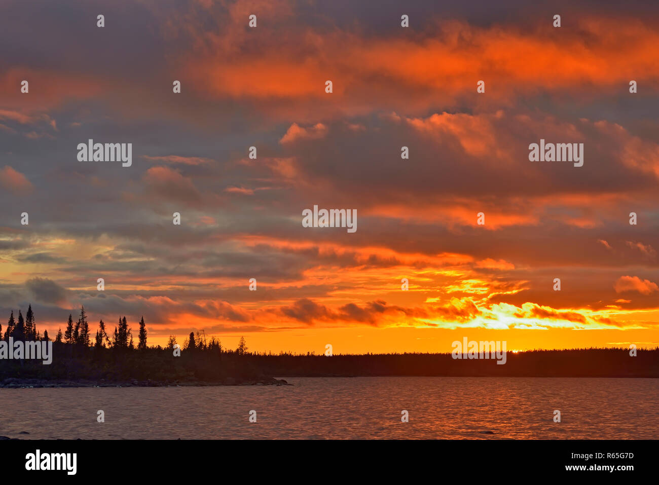 Sunset over Ennadai Lake Stock Photo - Alamy