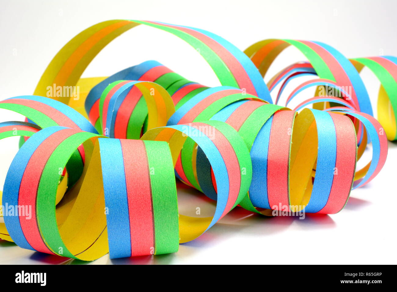 colorful streamers for the celebration Stock Photo - Alamy