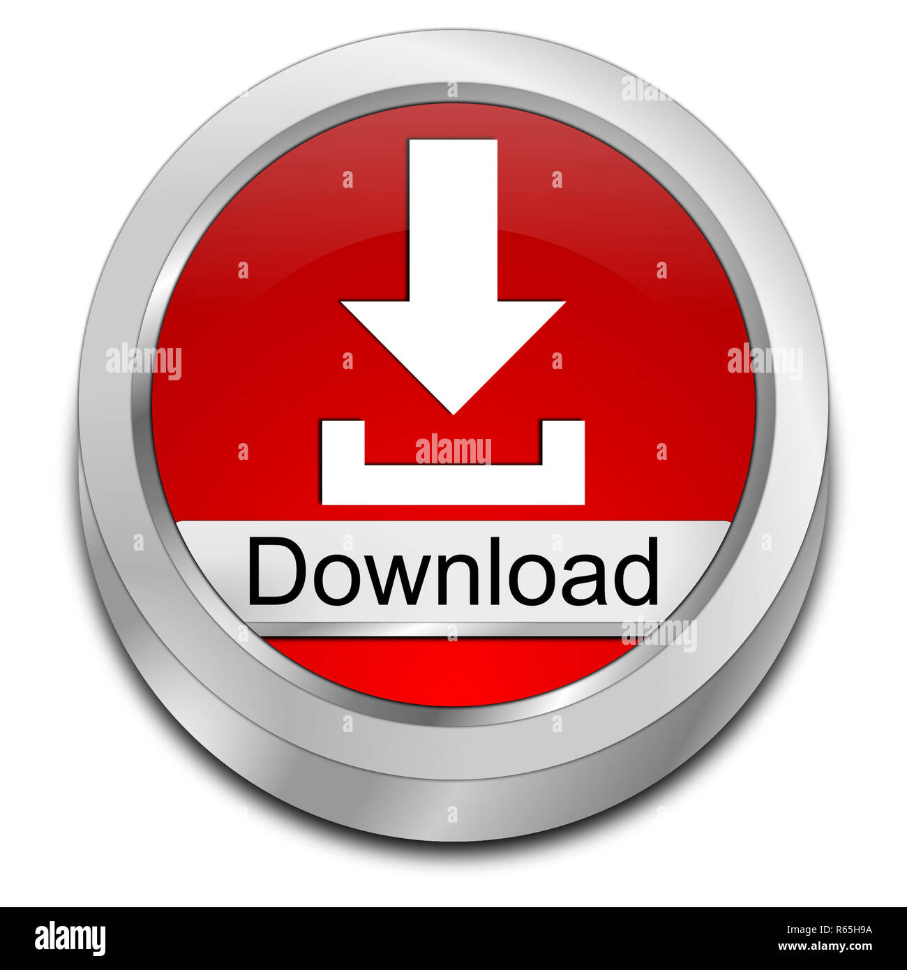 red Download button - 3D illustration Stock Photo - Alamy
