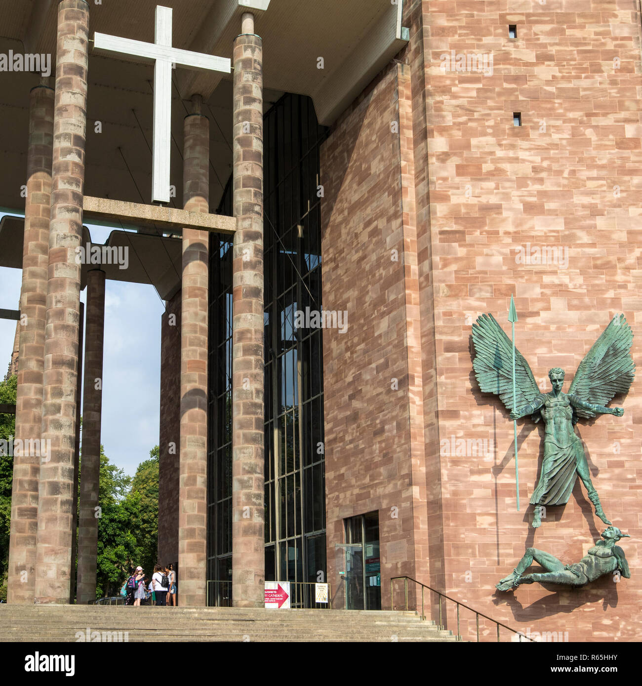 Coventry, UK - July 26th 2018: The entrance to Coventry Cathedral in ...