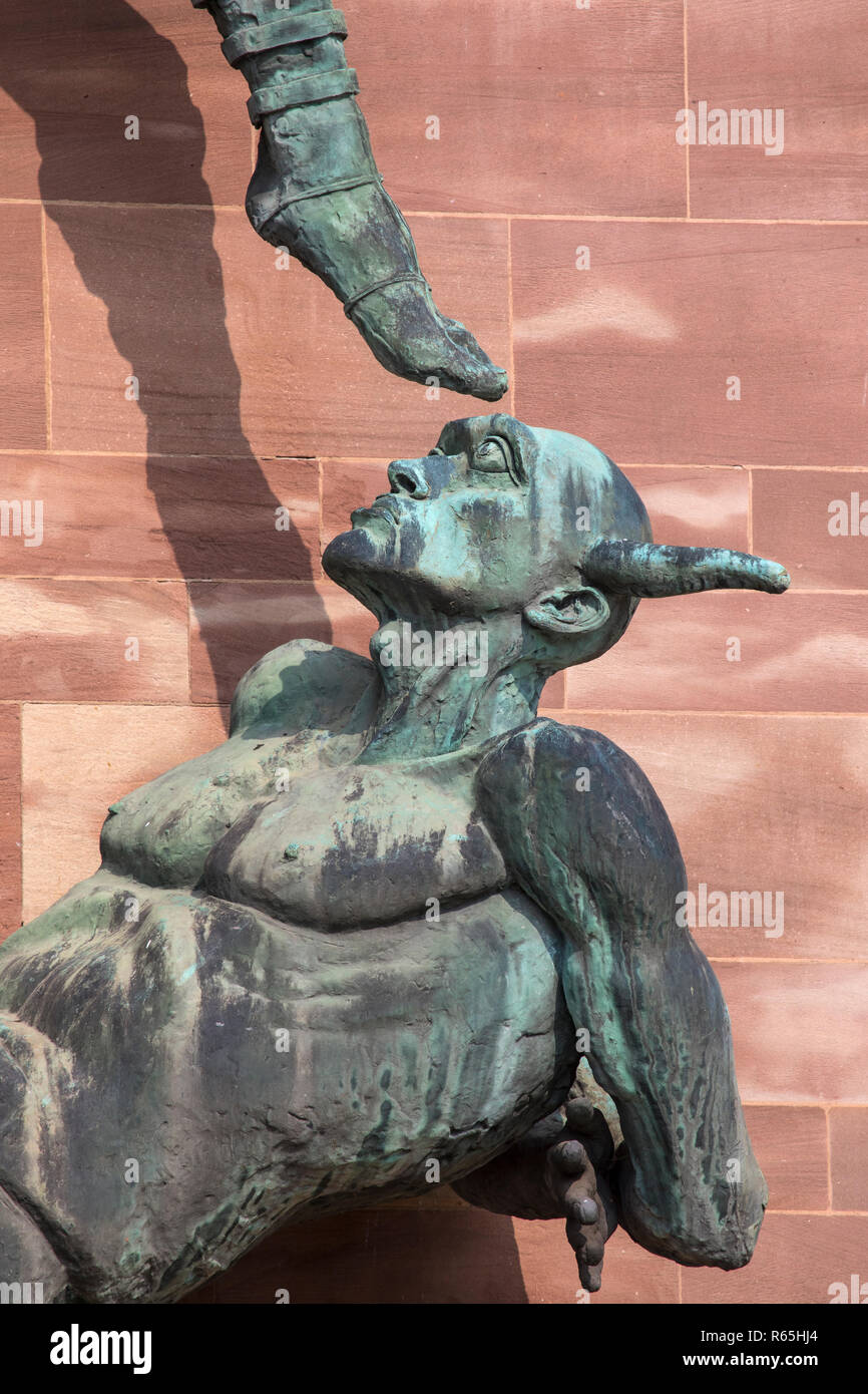 Coventry, UK - July 26th 2018: A close-up of the sculpture on the ...