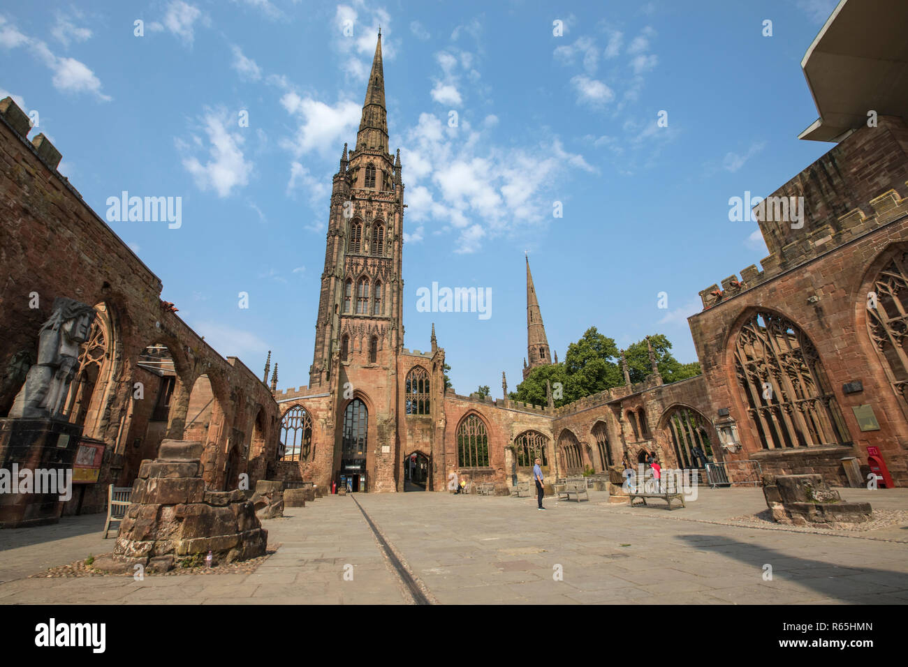 Coventry, UK - July 26th 2018: The historic Coventry Cathedral, also ...
