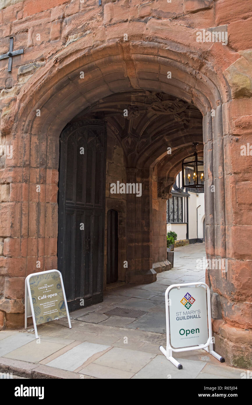 COVENTRY, UK - JULY 26TH 2018: The entrance to the historic St. Marys ...