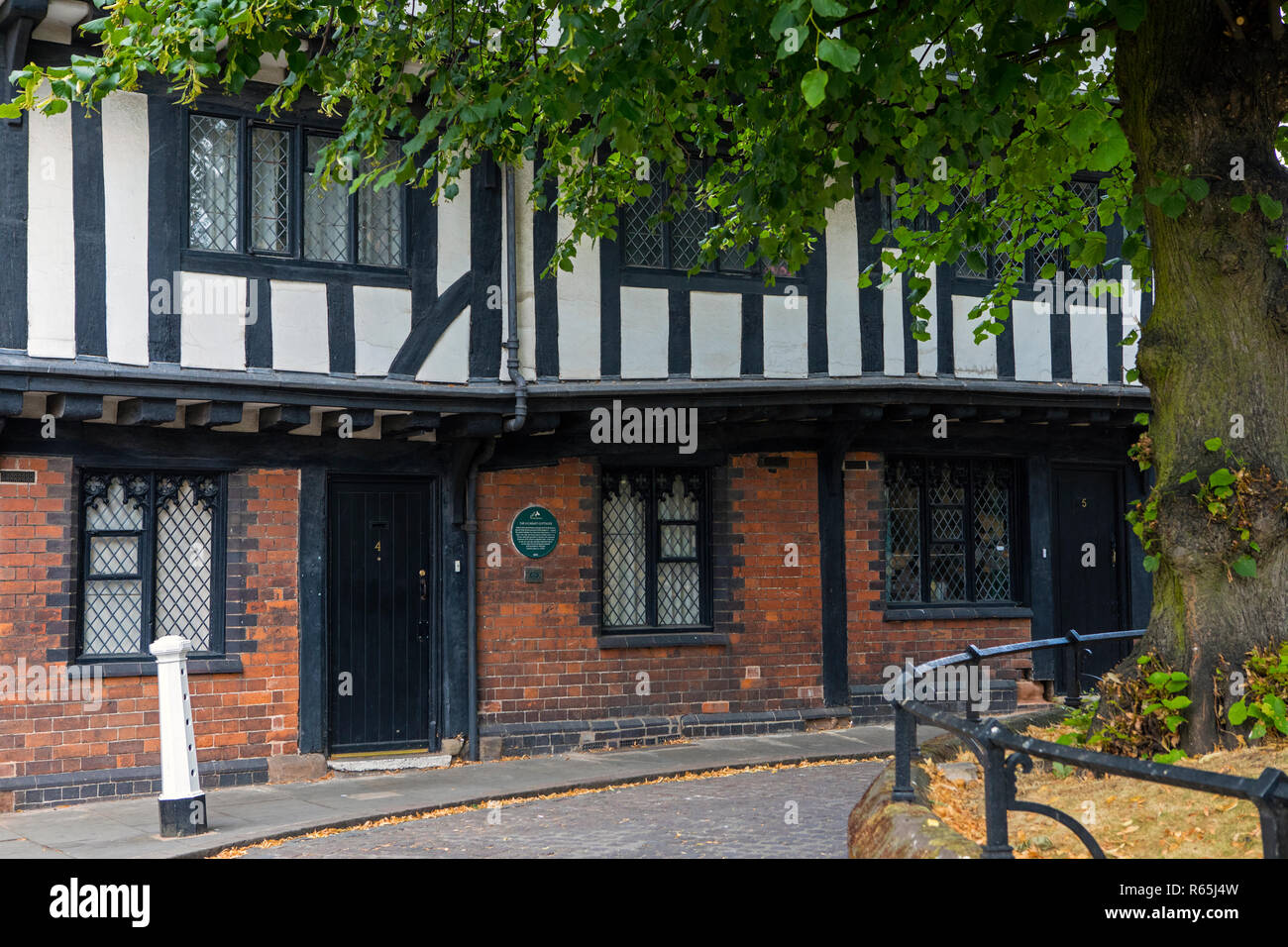 Coventry, UK - July 26th 2018: A view of the historic Lychgate Cottages ...