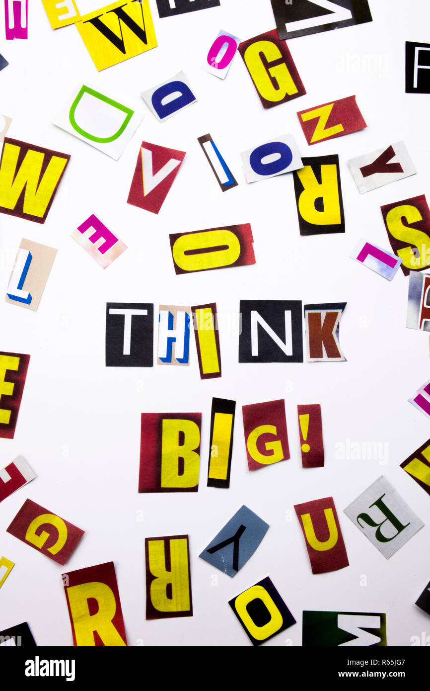 A word writing text showing concept of Think Big made of different ...