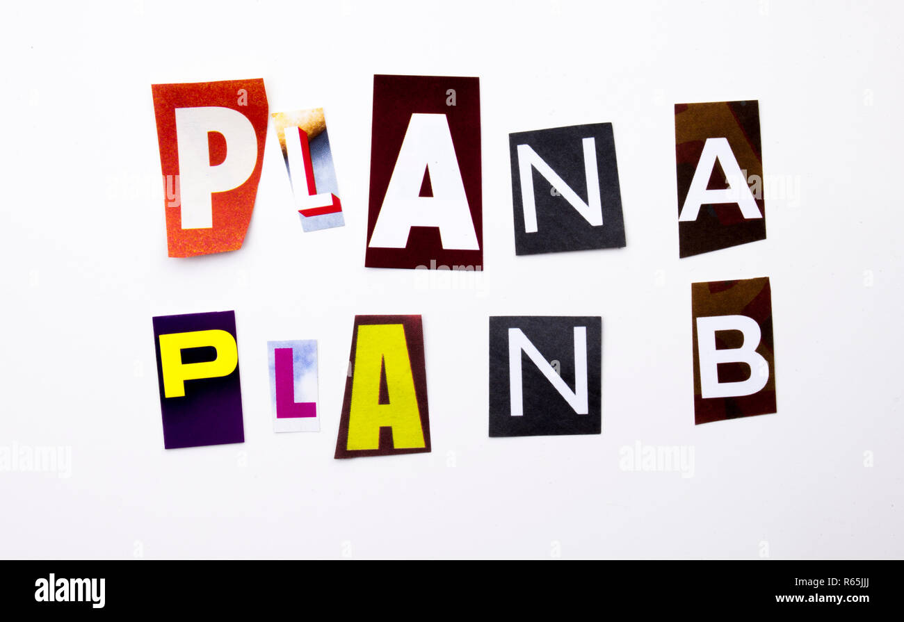 A word writing text showing concept of Plan A Plan B made of different ...