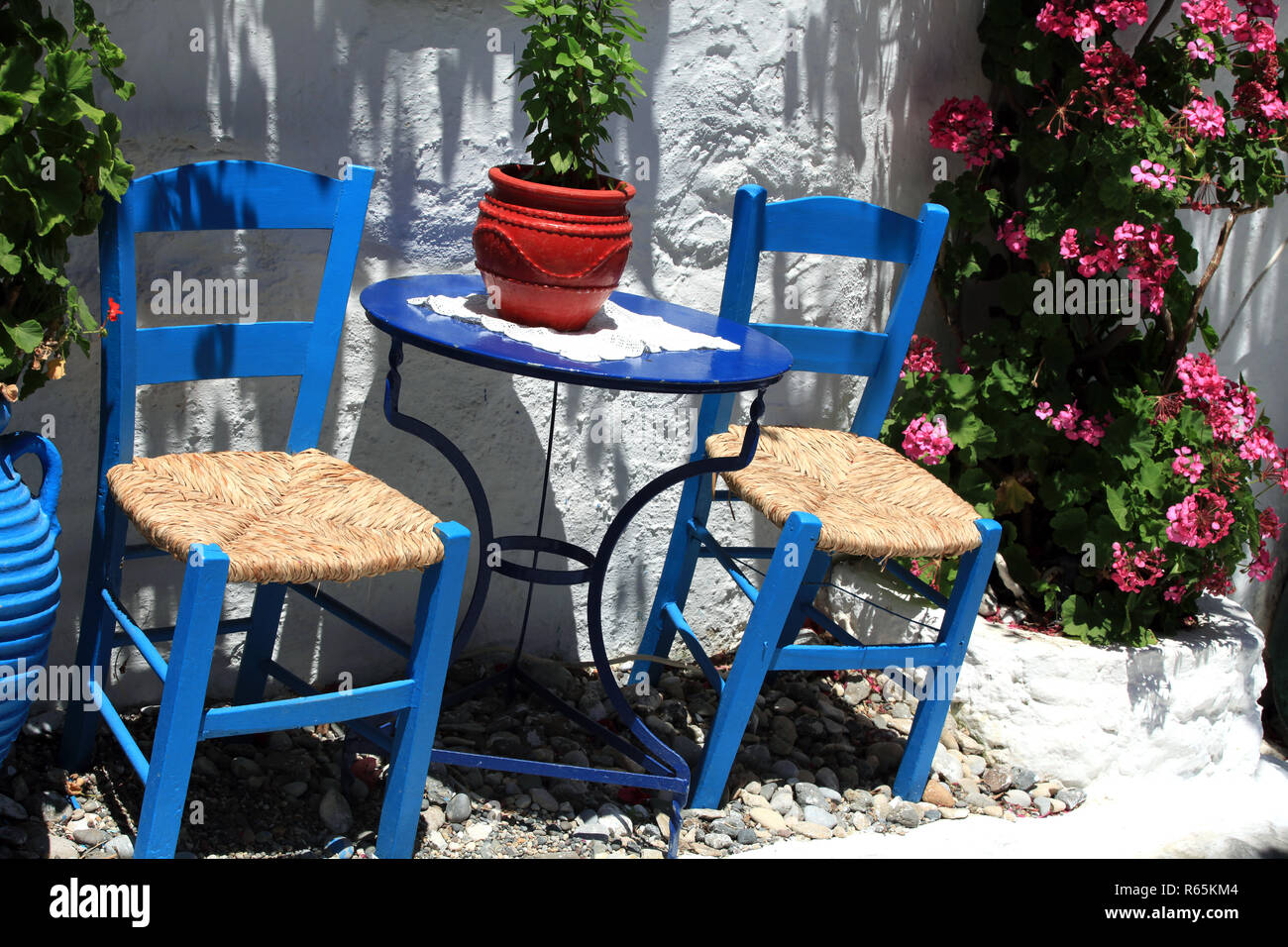Traditional colors for Greek architecture Stock Photo - Alamy