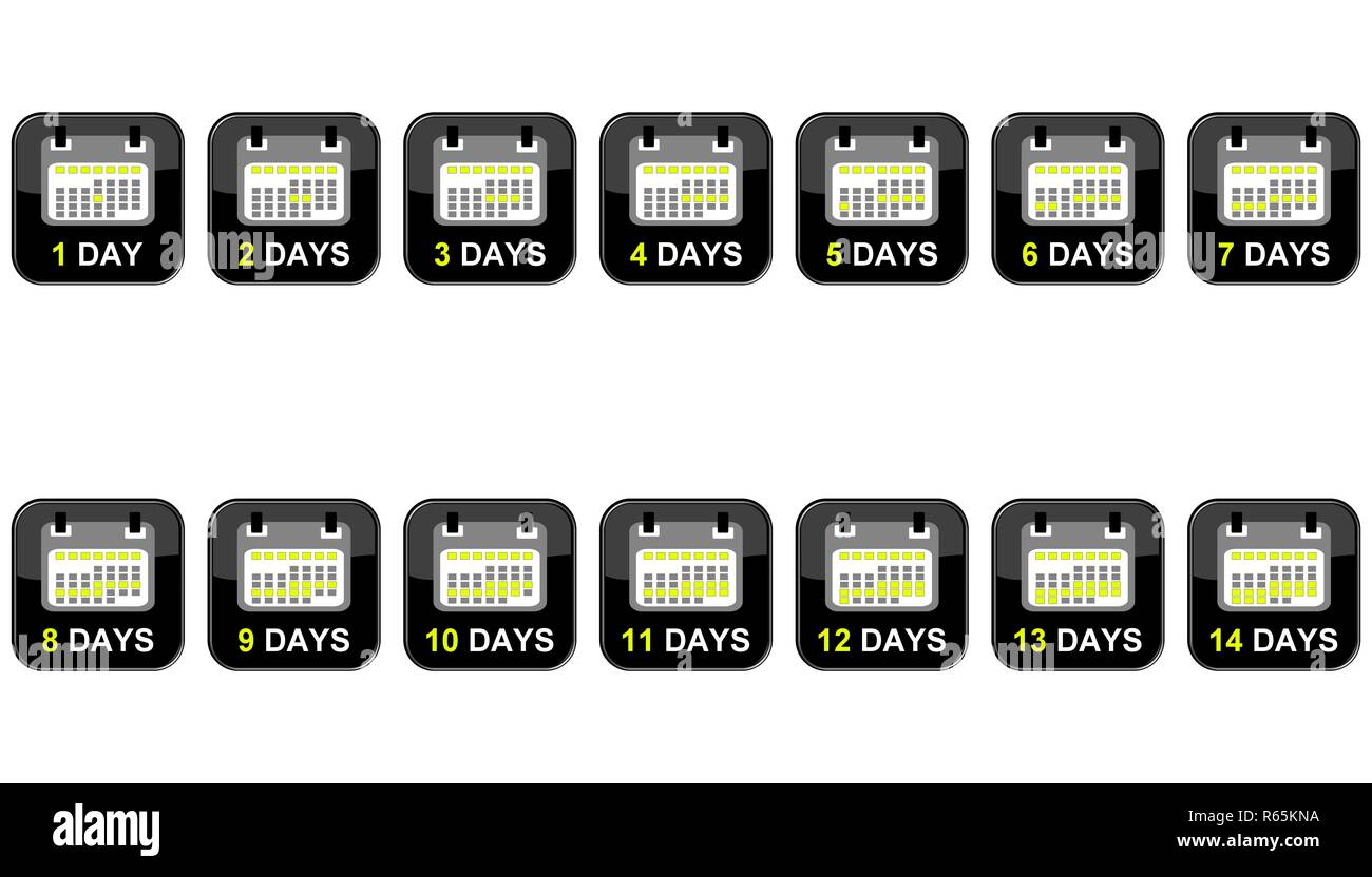 Days week calendar set Cut Out Stock Images & Pictures - Alamy