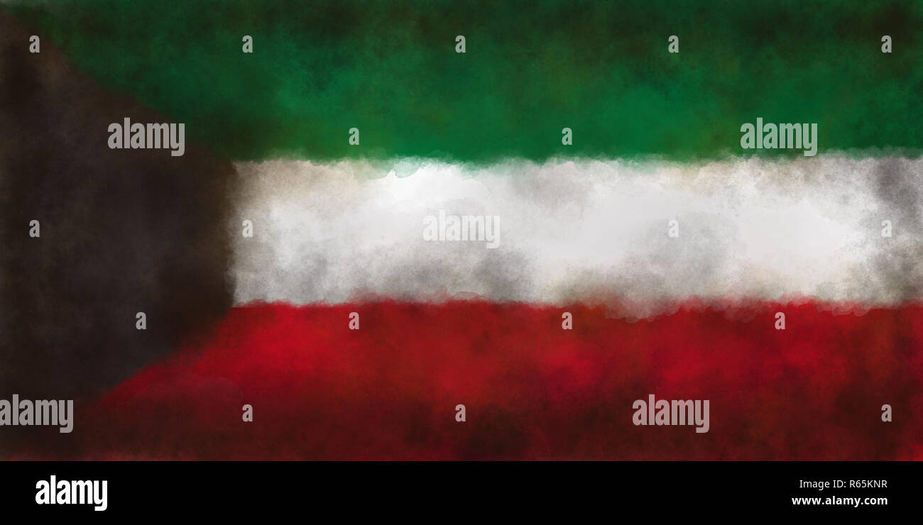 flag of kuwait Stock Photo - Alamy