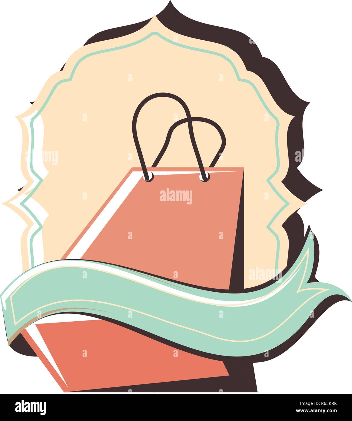 shopping bag paper frame vector illustration design Stock Vector Image ...
