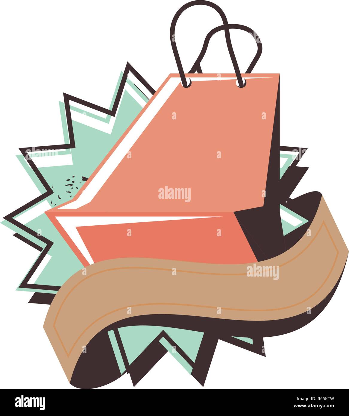 shopping bag paper frame vector illustration design Stock Vector Image ...