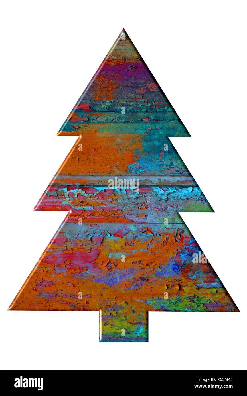 isolated fir tree of colored wood Stock Photo - Alamy