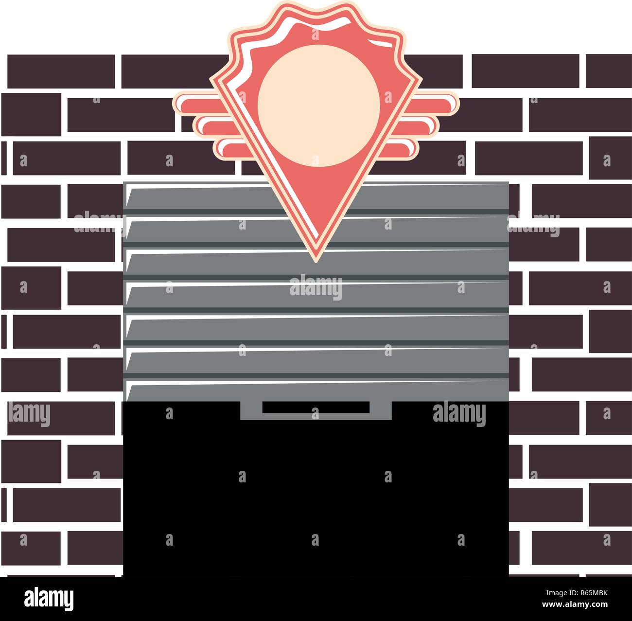 garage building facade with label vector illustration design Stock ...