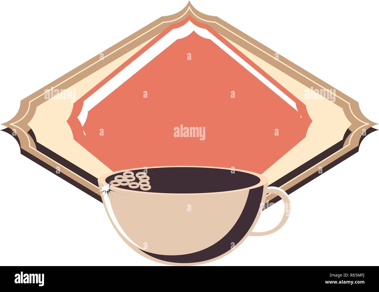 coffee cup elegant frame vector illustration design Stock Vector Image ...