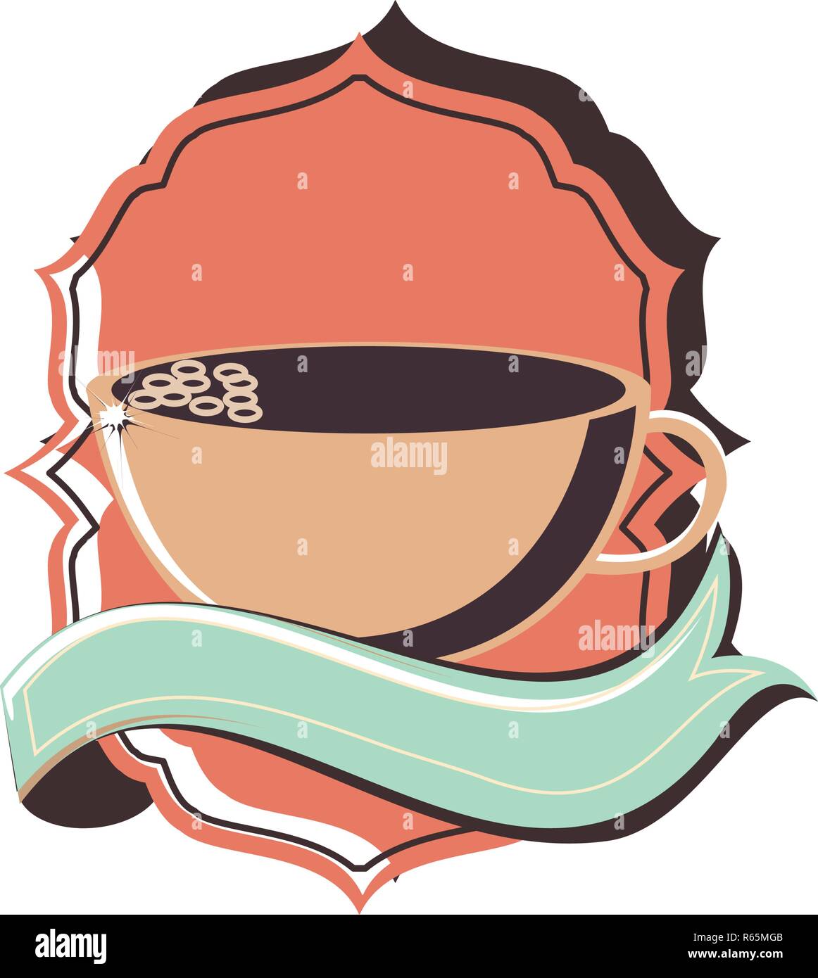 coffee cup elegant frame vector illustration design Stock Vector Image ...