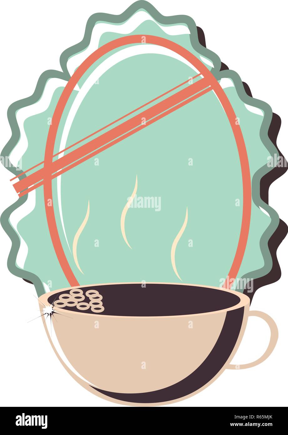 coffee cup elegant frame vector illustration design Stock Vector Image ...