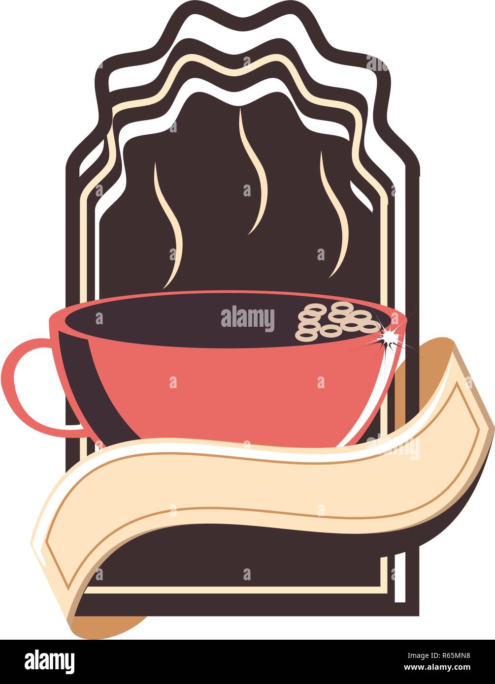 coffee cup elegant frame vector illustration design Stock Vector Image ...