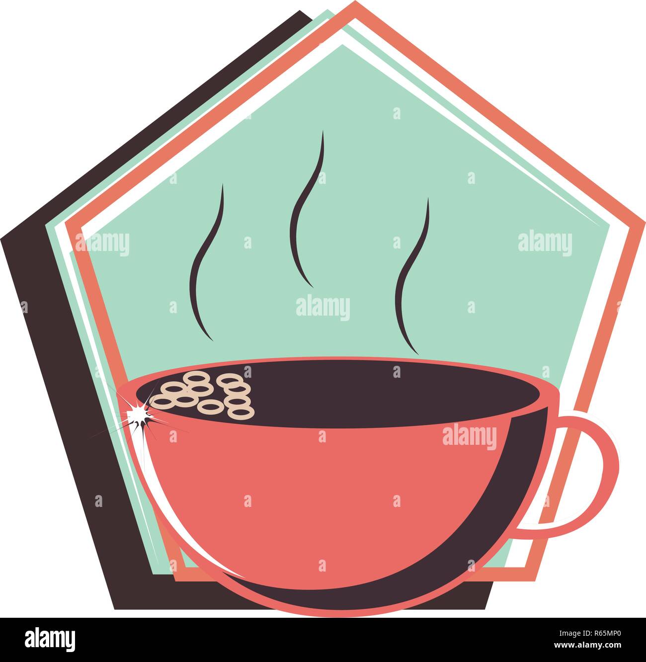 coffee cup elegant frame vector illustration design Stock Vector Image ...