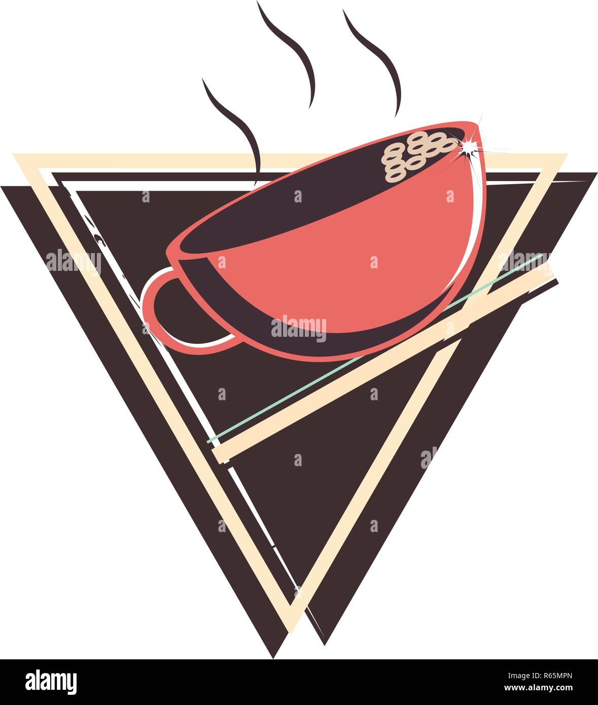 coffee cup elegant frame vector illustration design Stock Vector Image ...