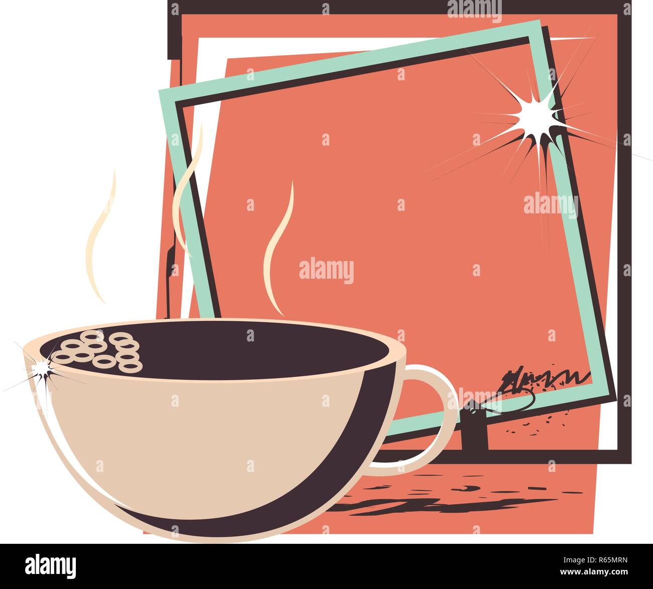 coffee cup elegant frame vector illustration design Stock Vector Image ...
